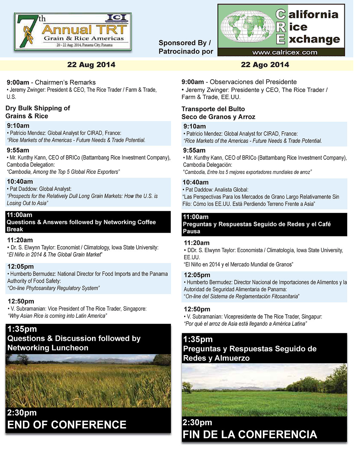 TRT America Conference 2014, Panama - The Rice Trader