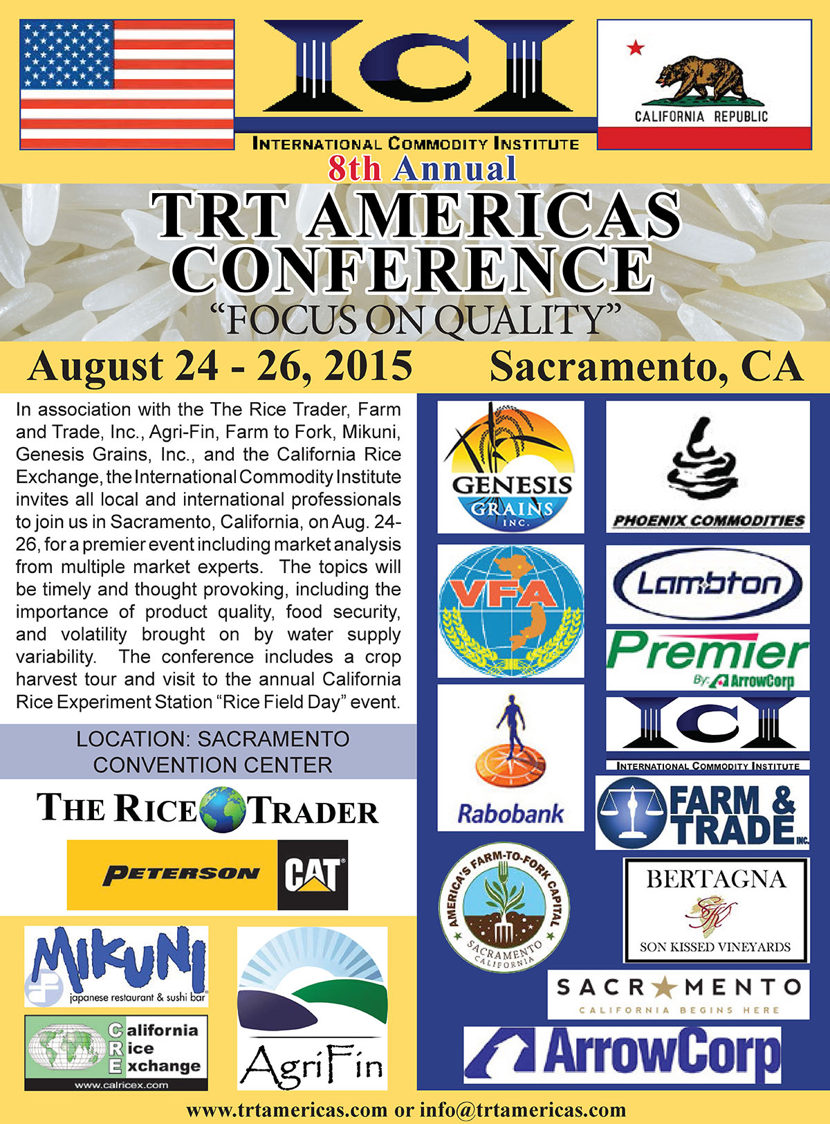 TRT America Conference 2015, Sacramento - The Rice Trader