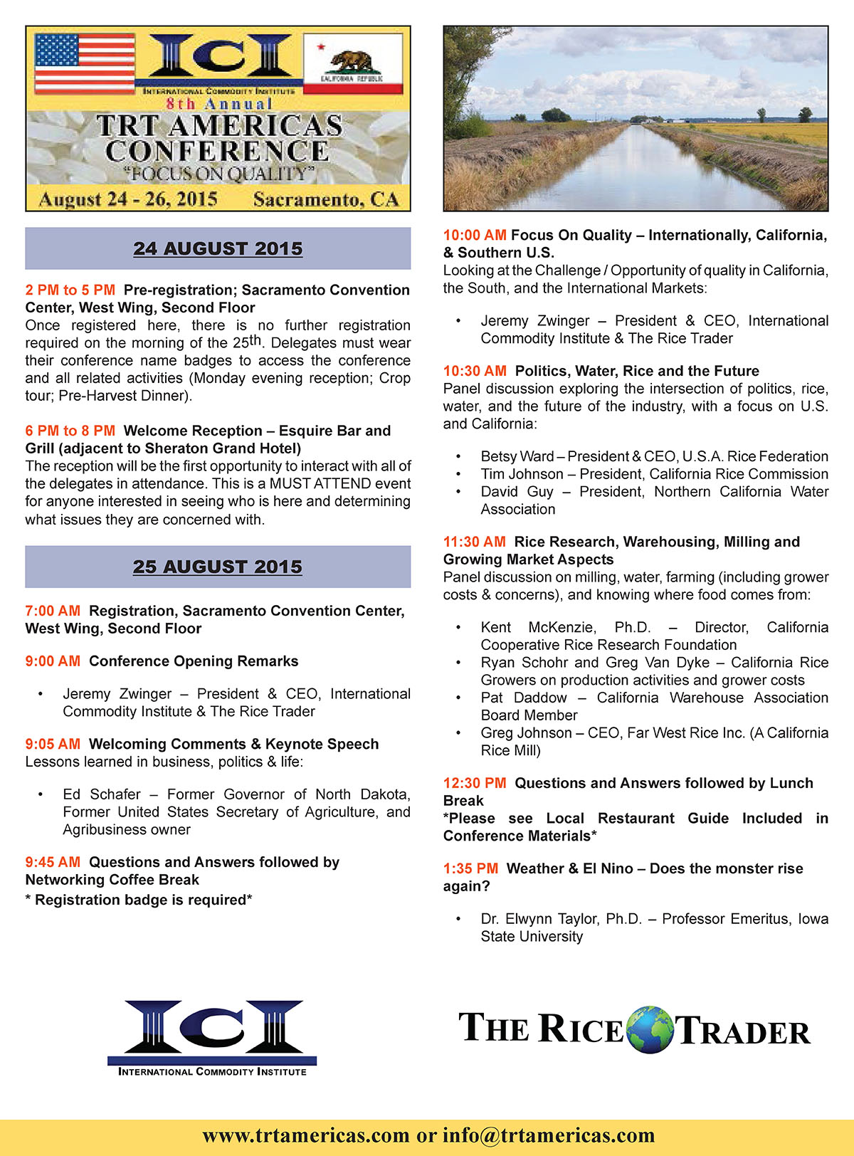 TRT America Conference 2015, Sacramento - The Rice Trader